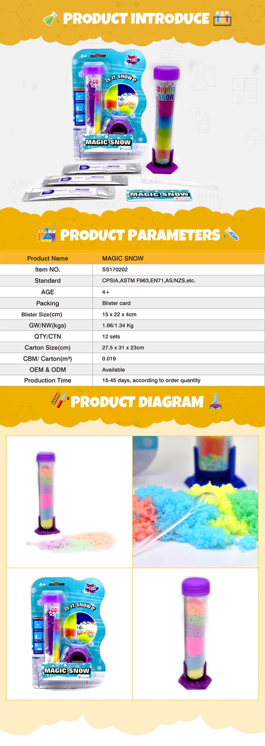 Magic Snow|Test Tube Science Children Toys Brands- Alpha Manufacturing Ltd