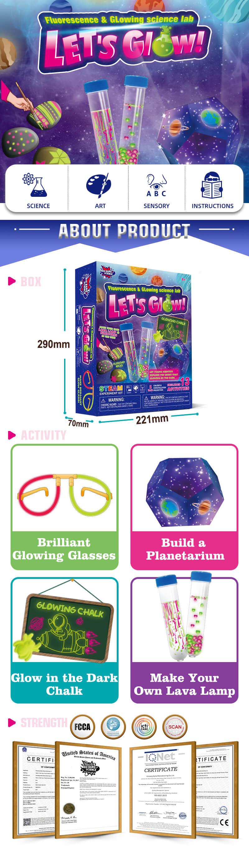 Fluorescence & Glowing science lab|Glow In The Dark -Alpha Science Toys